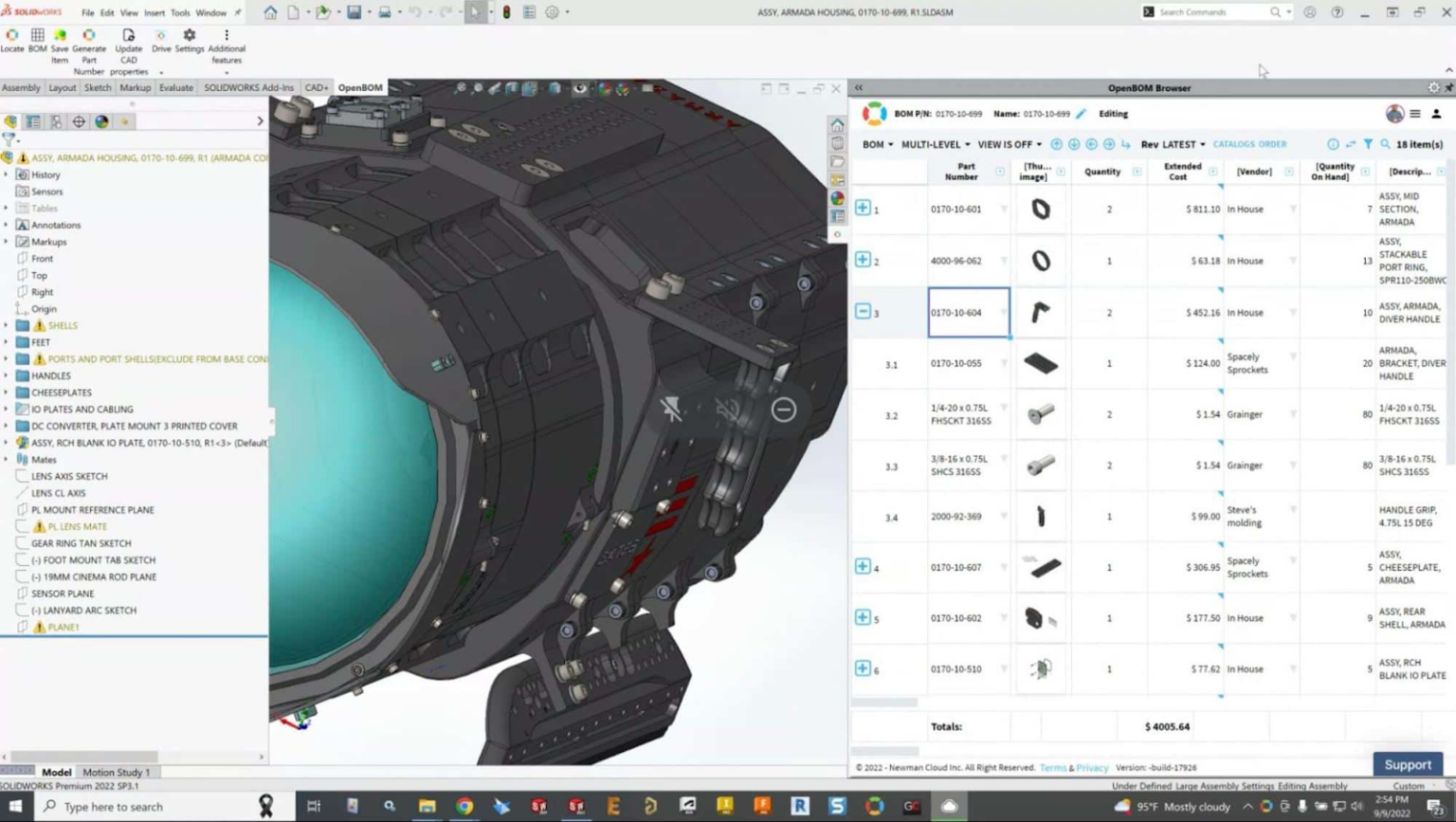 From SOLIDWORKS PDM to Digital BOM: Prototype Integration
